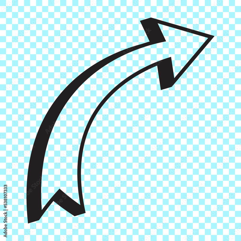 Curved arrow shape vector illustration. Stock Vector | Adobe Stock