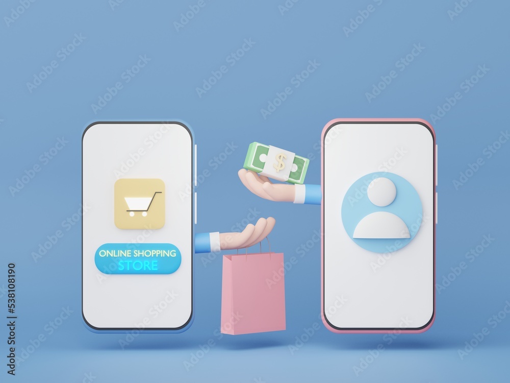 3d render Minimal mini mobile phone or smartphone for work with white ...