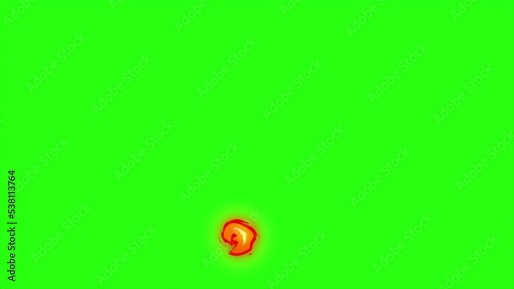 Loop animation fire on green screen background , fire puff effect Stock ...