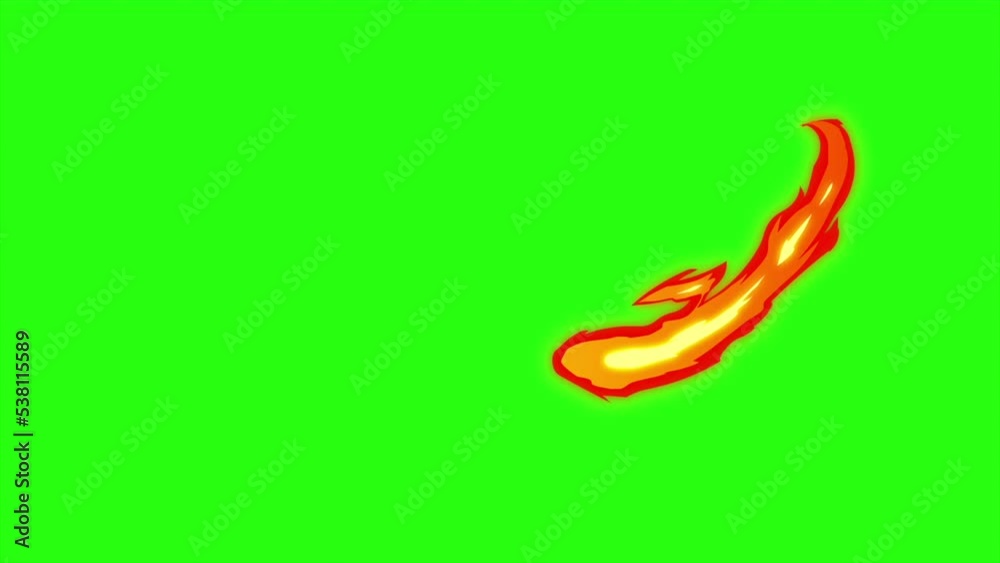 Vidéo Stock Loop animation fire on green screen background , fly ...