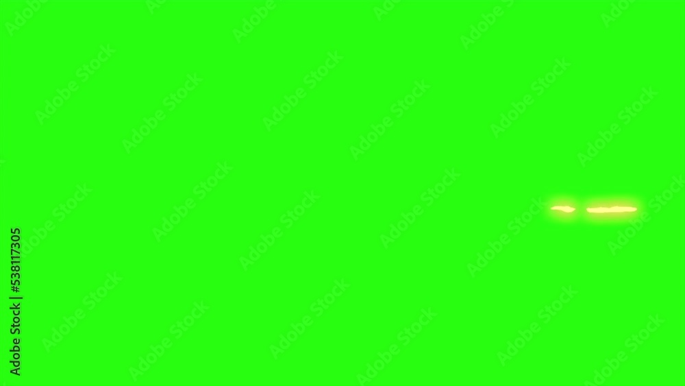 Animation muzzle action effect on green screen background, machine gun ...