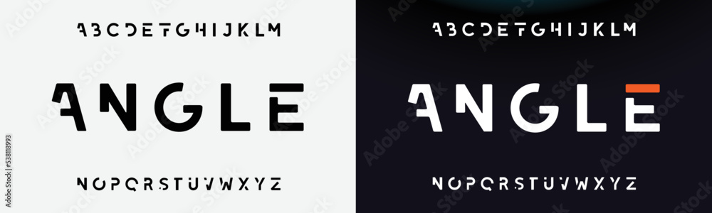 ANGLE Minimal urban font. Typography with dot regular and number ...