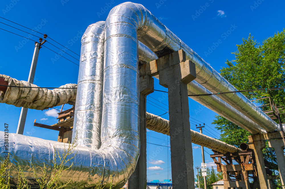 Large production pipe. Heat supply of urban and industrial facilities ...