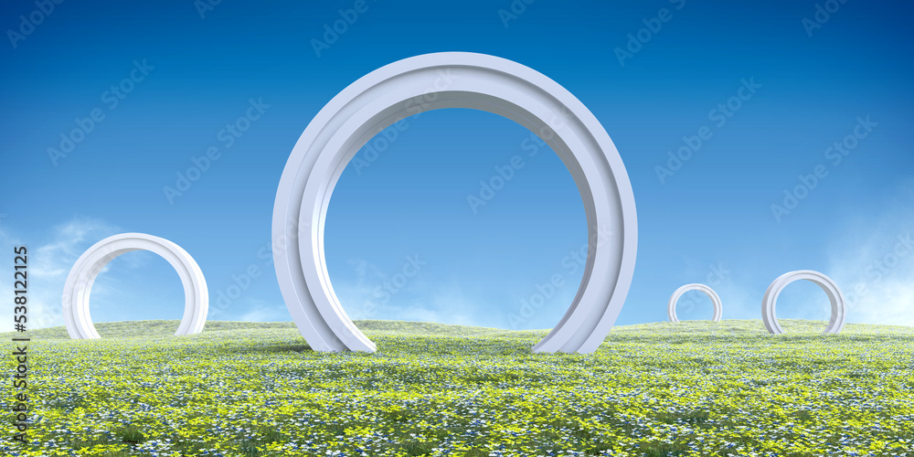 Abstract realistic 3d illustration. Creative modern surreal ambient ...