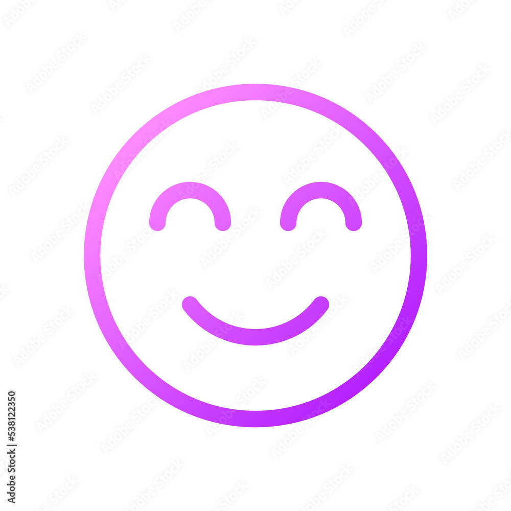 Contented emoji pixel perfect gradient linear ui icon. Pleased and ...