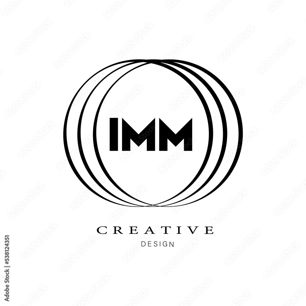 Design of the IMM letter logo in a circle on a white background ...