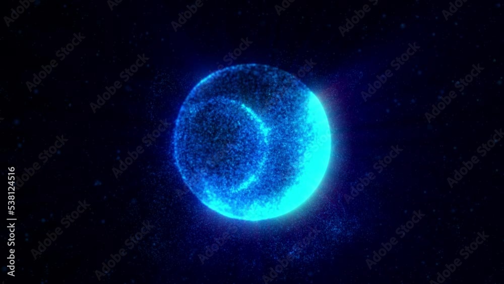 Glowing Star Core Moving On Space, Glowing Plasma Star Core Made With ...