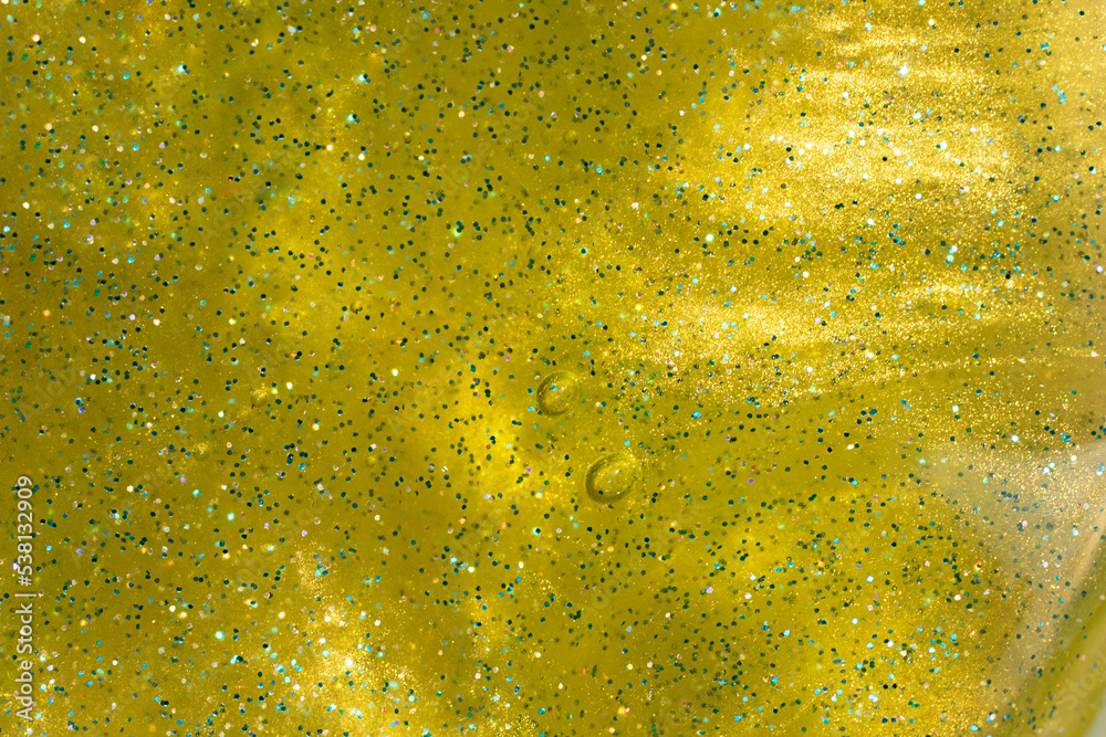 Macro photography of the slime texture.Abstrat green background with ...