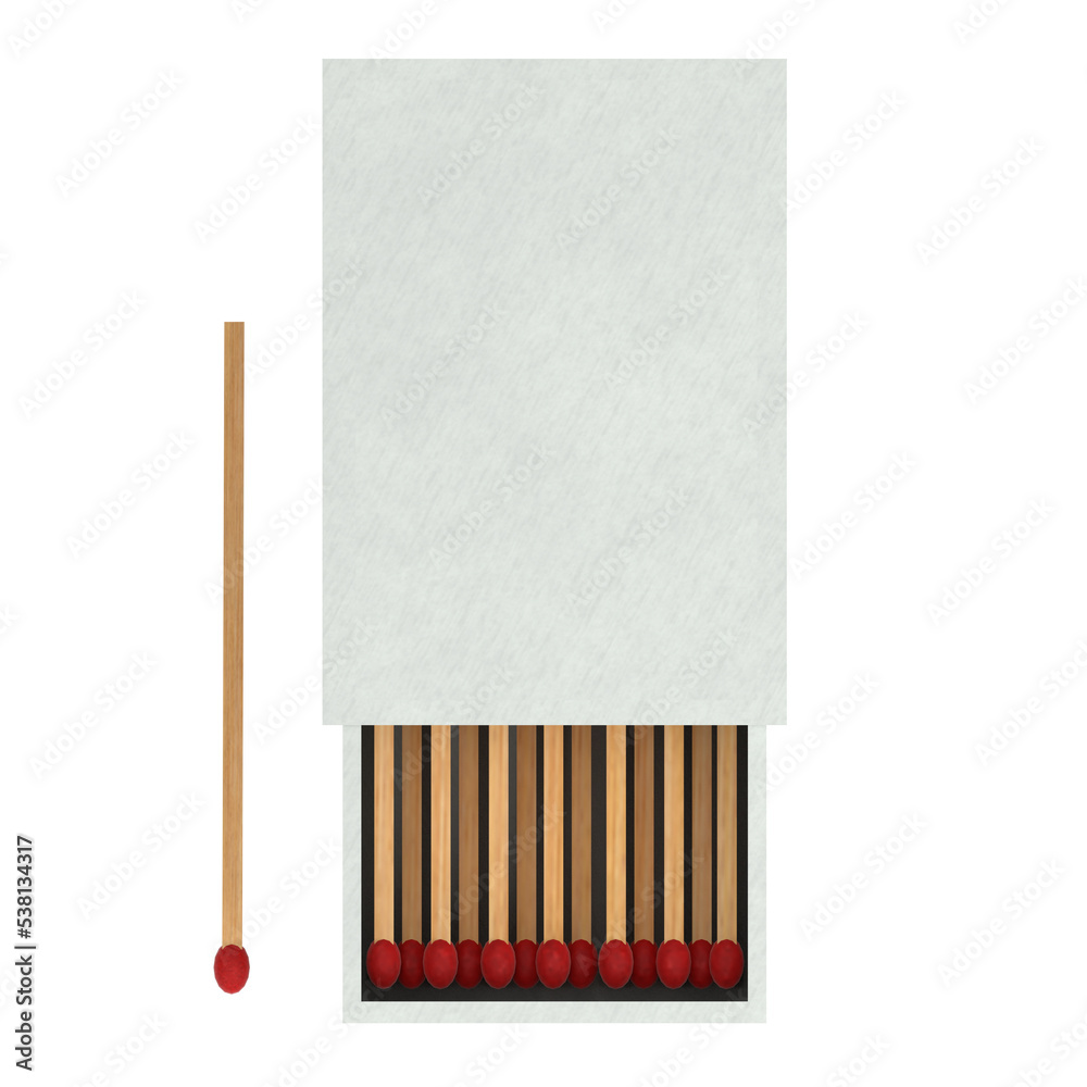 3d rendering illustration of a matchbox Stock Illustration | Adobe Stock
