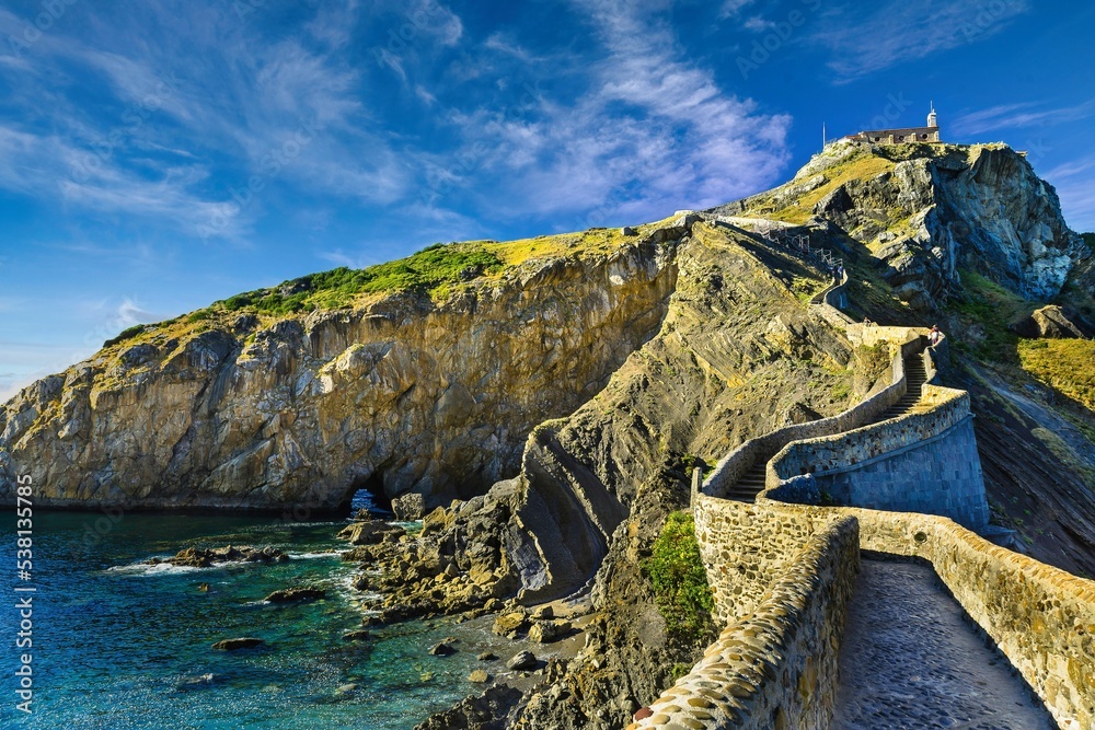 San Juan de Gaztelugatxe-Basque Country, Spain. View on the hermitage ...