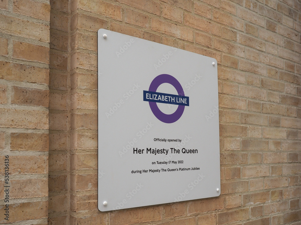 Elizabeth Line tube station officially opened by the Queen in Lo Stock ...
