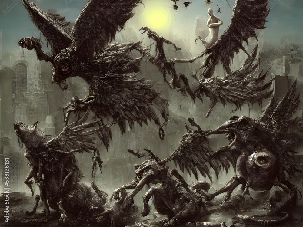 Distopian end of days - people are attacked by mutated monster like ...