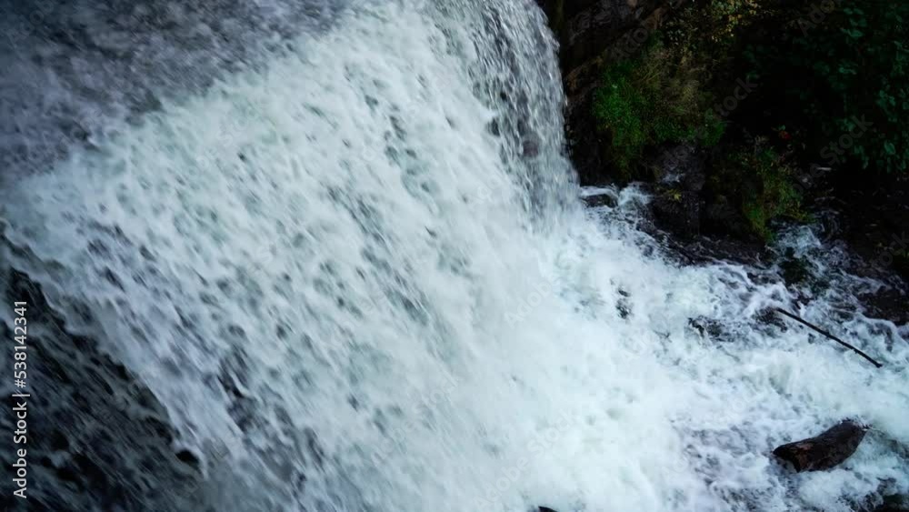 City waterfalls. Large cascades of rivers and streams within large ...