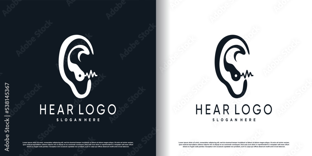 Ear care logo design template with creative concept premium vector ...