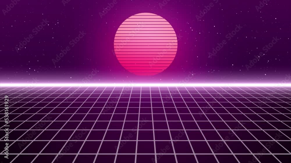 Retro Background Loop Animation, Retro High Tech Digital Background ...