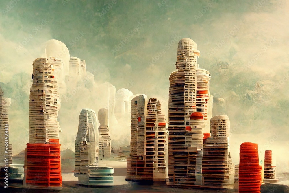 Miniature architectural mock-up futuristic city props, beautiful design ...