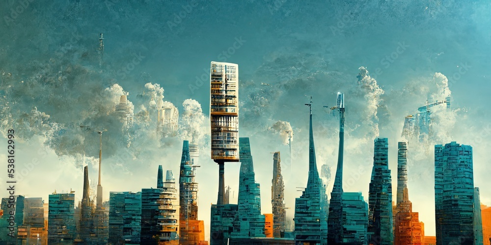 Miniature architectural mock-up futuristic city props, beautiful design ...