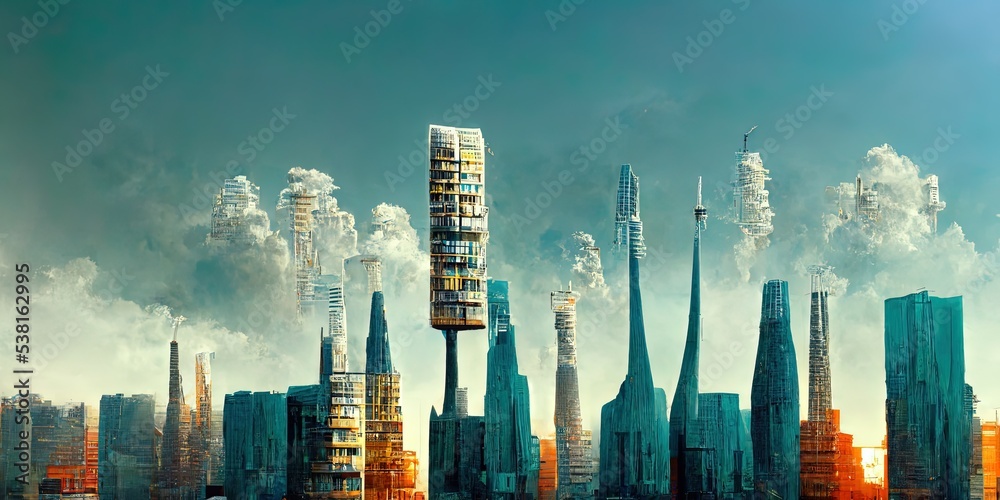 Miniature architectural mock-up futuristic city props, beautiful design ...