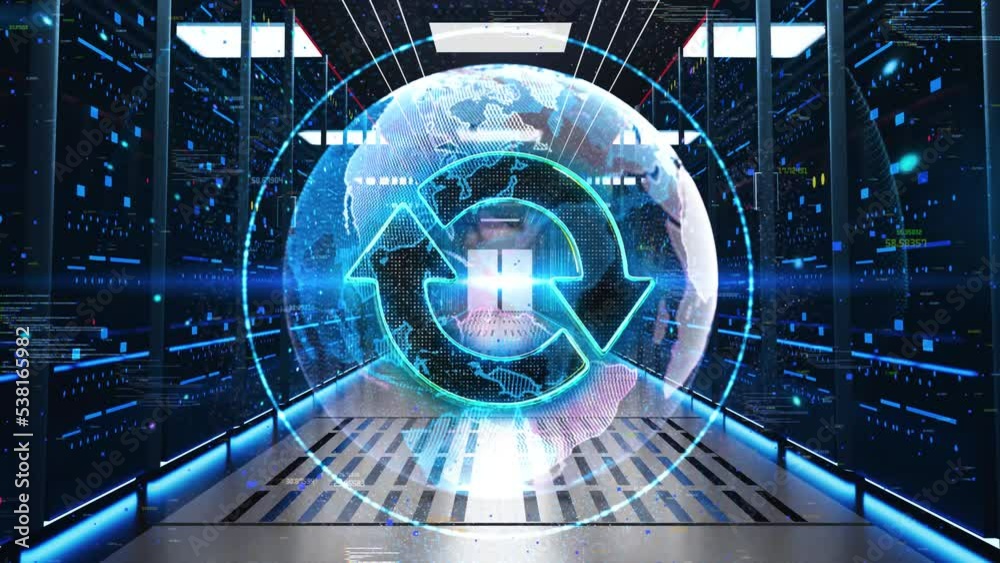 Reset Icon Moving Through Rack Servers in Data Center. Concept of Arrow ... Reset Icon Moving Through Rack Servers in Data Center. Concept of Arrow ...