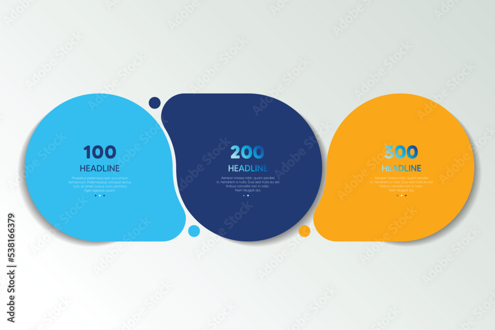Circle first, second and third diagram, scheme, chart. 3 template for ...