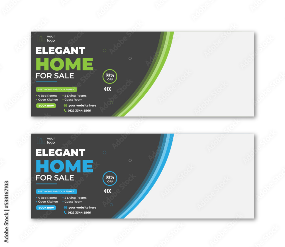 Elegant home Facebook Cover Design Template Stock Vector | Adobe Stock