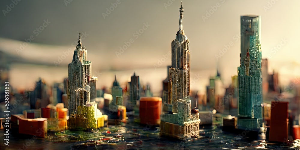 Miniature architectural mock-up futuristic city props, beautiful design ...