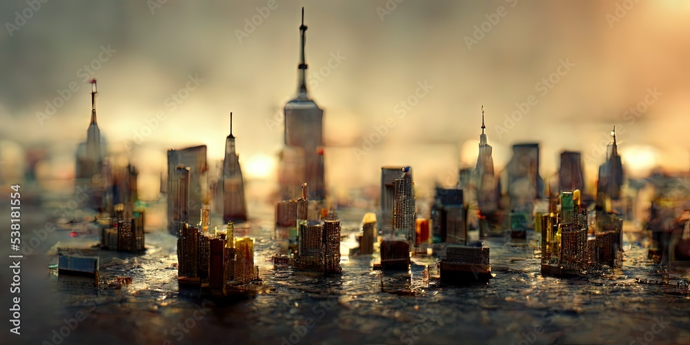 Miniature architectural mock-up futuristic city props, beautiful design ...