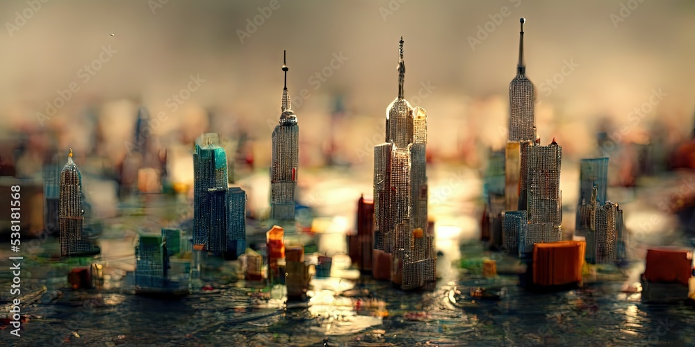 Miniature architectural mock-up futuristic city props, beautiful design ...