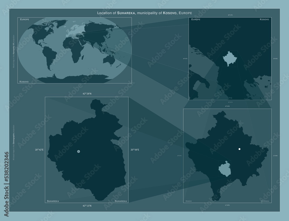 Suhareka, Kosovo. Described location diagram Stock Illustration | Adobe ...