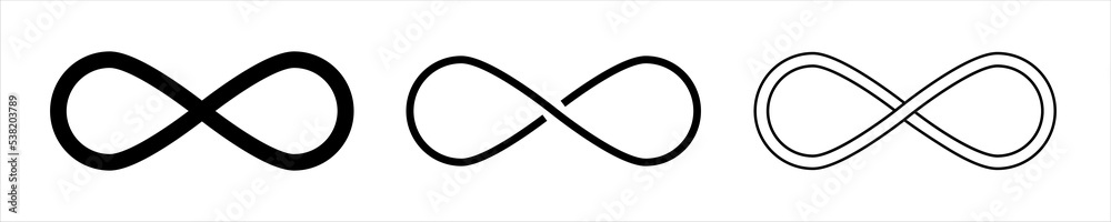 Set of infinity symbols. Infinity. Symbol of repetition. Vector ...