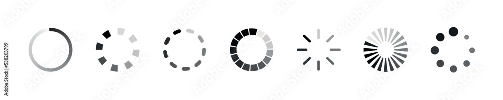 PrintCursor set icon. Mouse click cursor. Cursor and loading icons ...