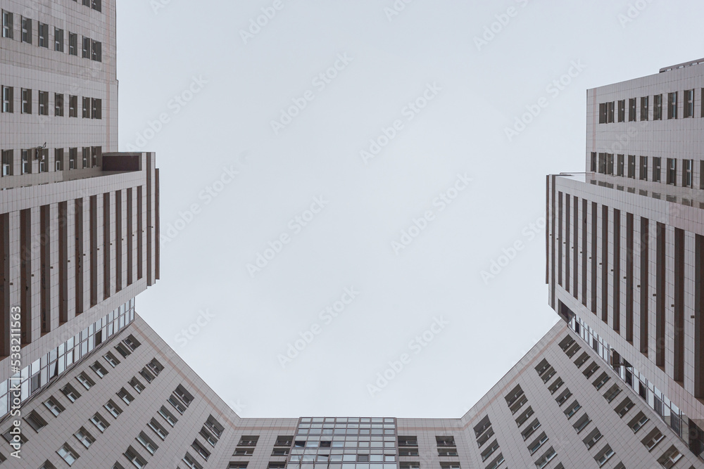 Modern multi-storey semi-circular house. Modern multi-storey house with ...