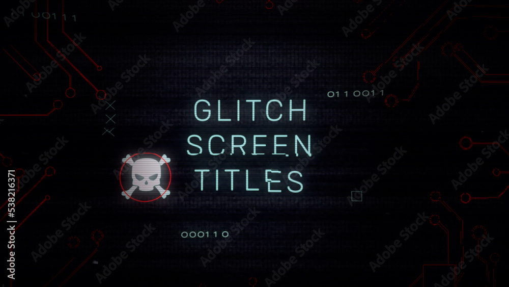 Virus Glitch Screen Titles Stock Template | Adobe Stock