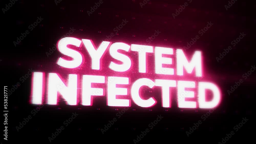 Vidéo Stock System Infected Warning Alert Error Message flashing on Screen, Computer system ...