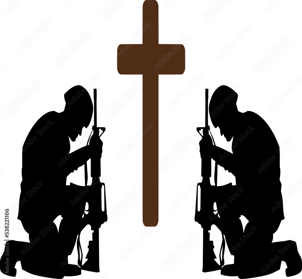 Soldier Kneeling Cross