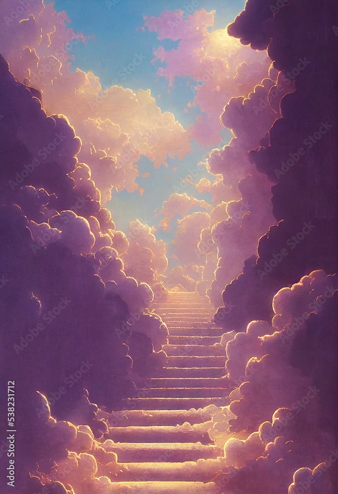 Stairway to heaven illustration art spiritual background artwork ...