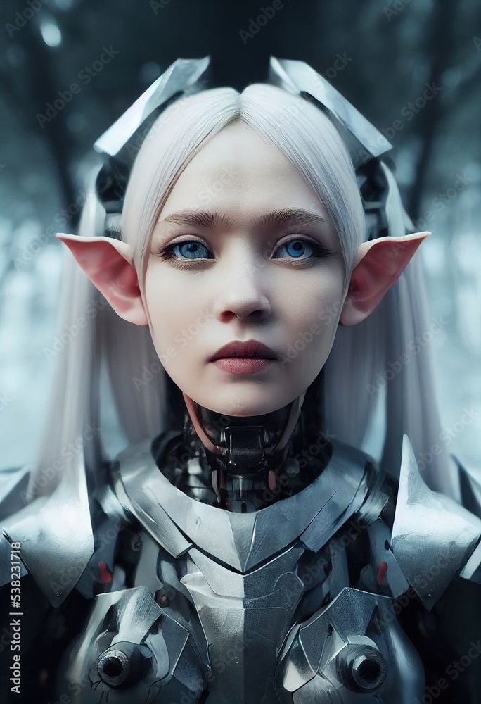 A fictional person, not based on a real person. A portrait of a cyber ...