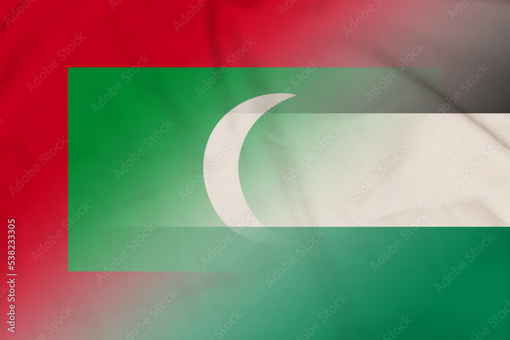 Maldives and Palestinian National Authority political flag transborder ...