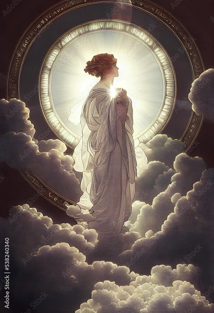 Spiritual illustration christian art background female artwork divine ...