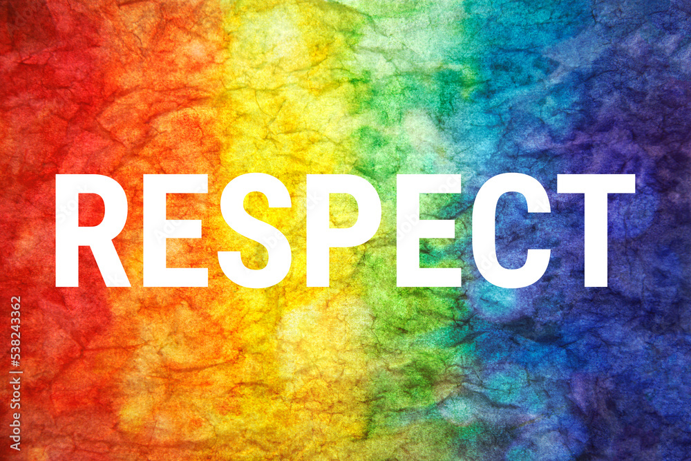 Respect word on LGTB textured background. Stock Photo | Adobe Stock