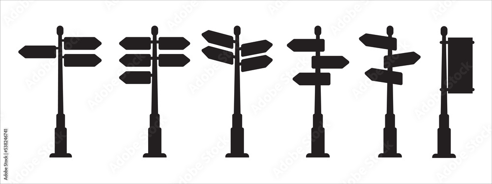 Street Direction Sign vector Illustration concept logo.high quality and ...