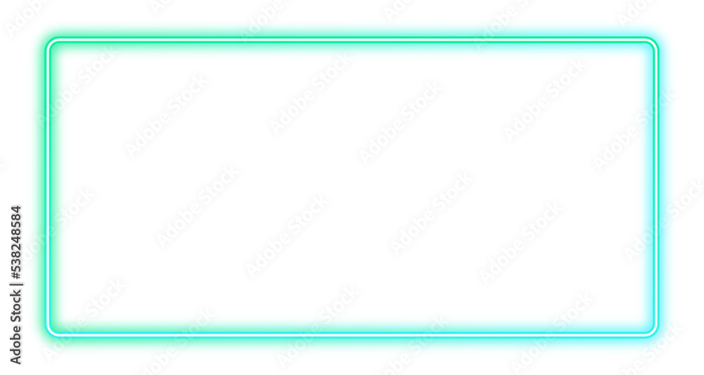 The green horizontal frames design concept. Abstract neon light ...