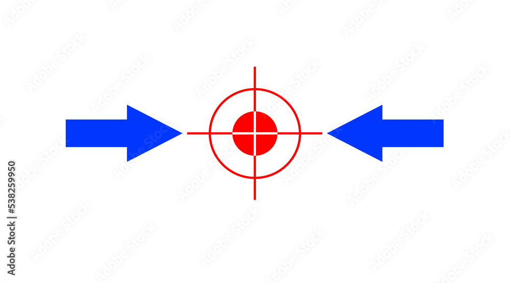 Red Blue arrow icon, red color arrow indicator Symbol.Arrow banner ...