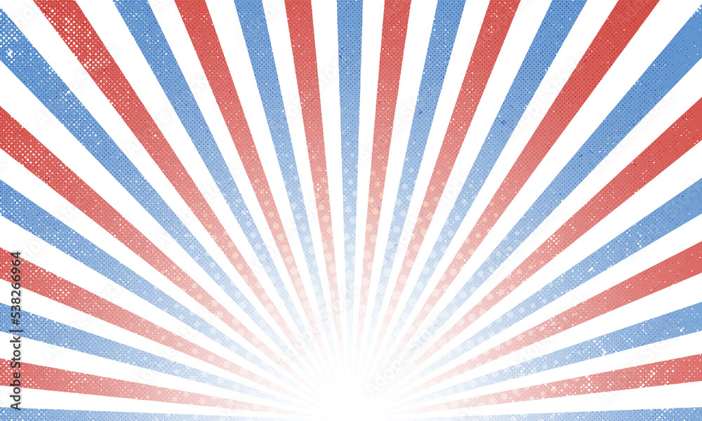 Vintage Retro sunburst with red and blue bright colors background ...