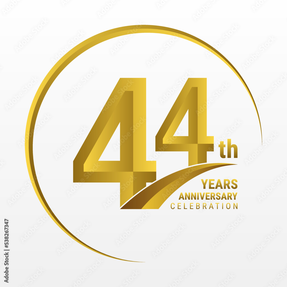 44th Anniversary Logo, Logo design for anniversary celebration with ...