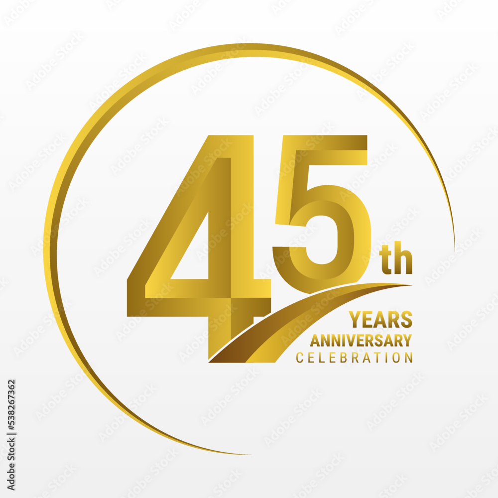 45th Anniversary Logo, Logo design for anniversary celebration with ...