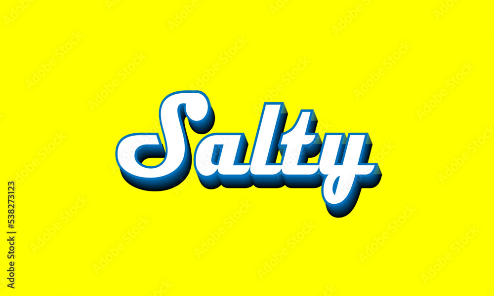 Salty 3D Text Effict with in yellow Background and Nice Colors Fonts ...