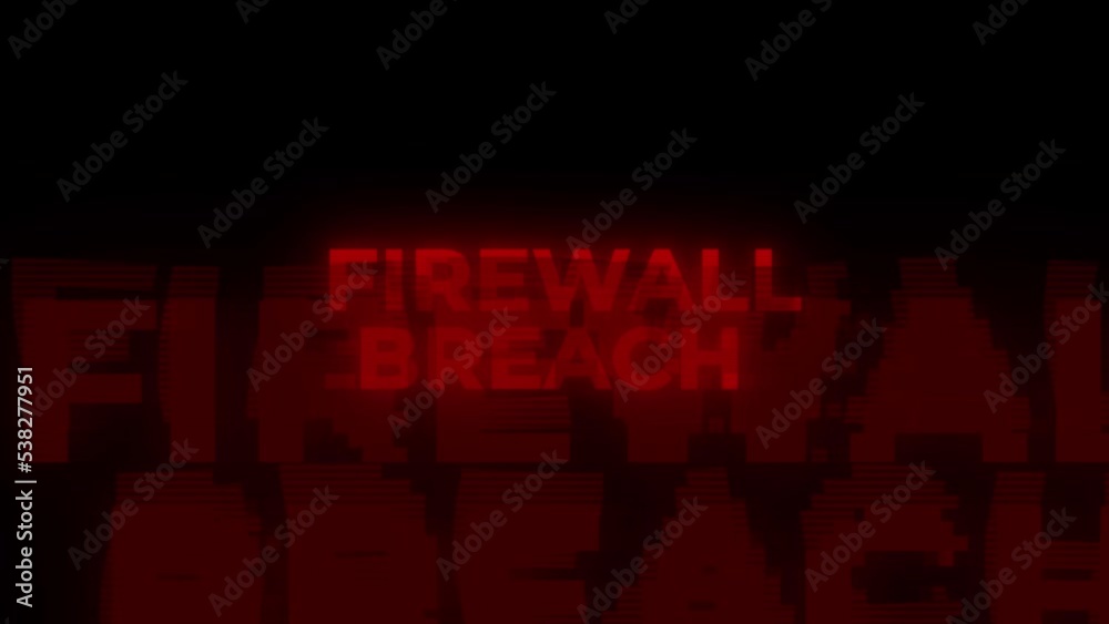 Firewall Breach Red Warning Error Alert Computer Virus alert Hacking ...