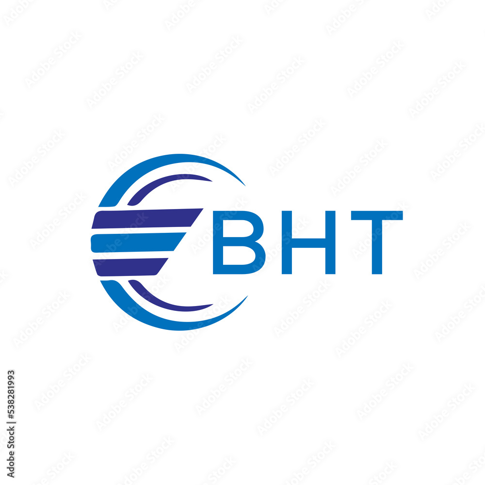 Ilustrace „BHT letter logo. BHT blue image on white background. BHT ...