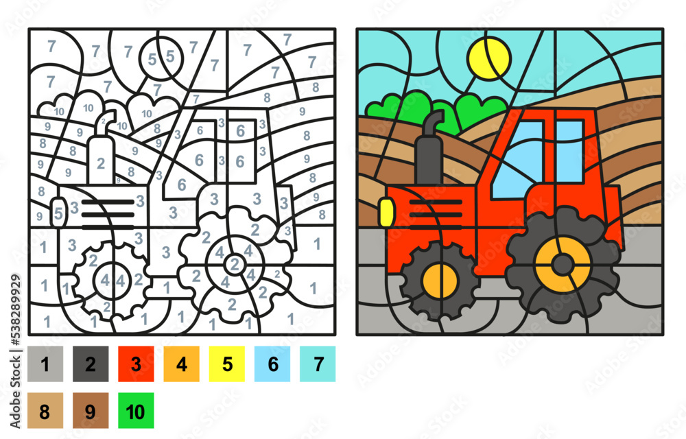 Vector coloring page for children education and activities. Puzzle game ...